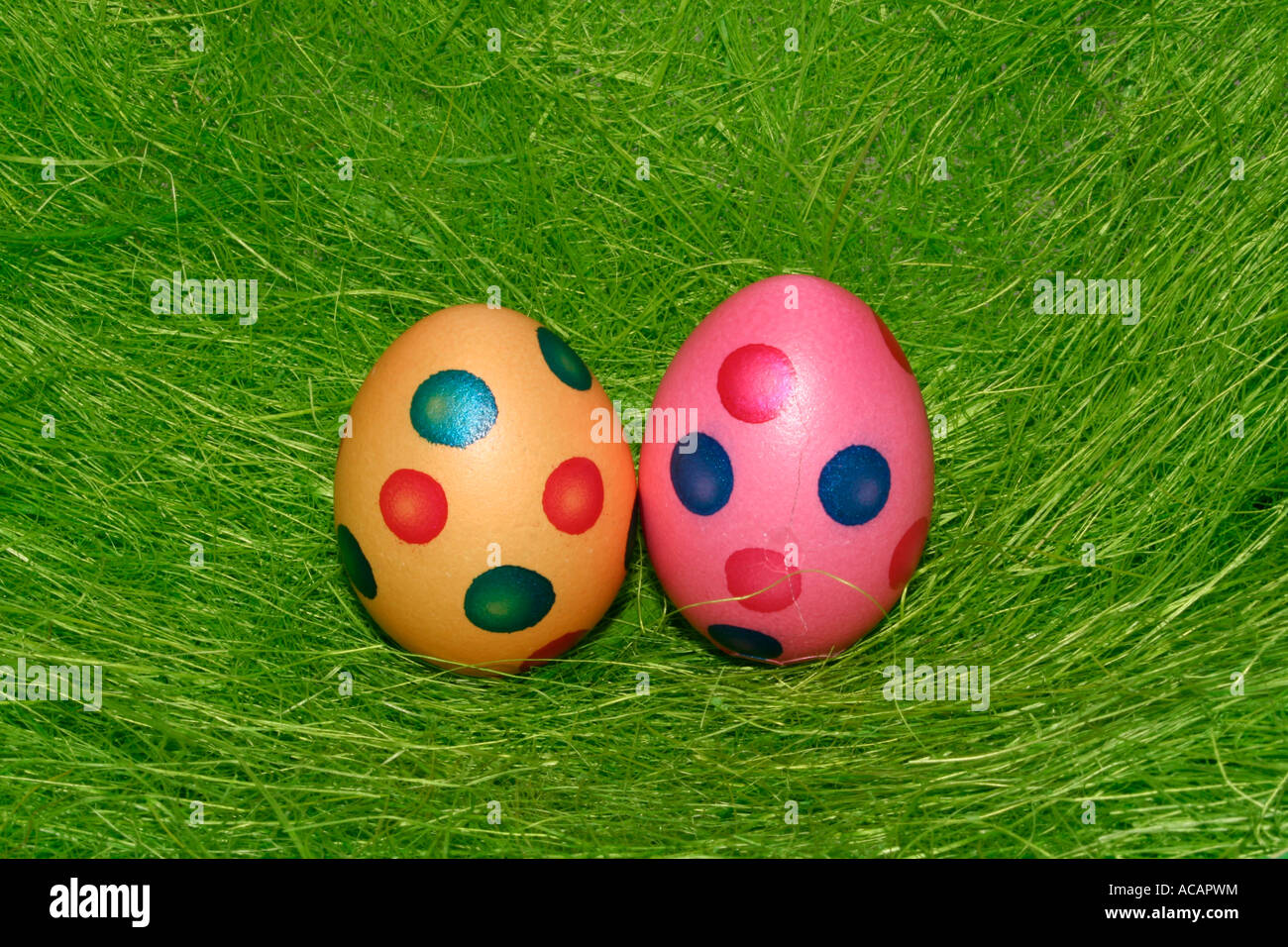 Two painted Easter eggs Stock Photo - Alamy