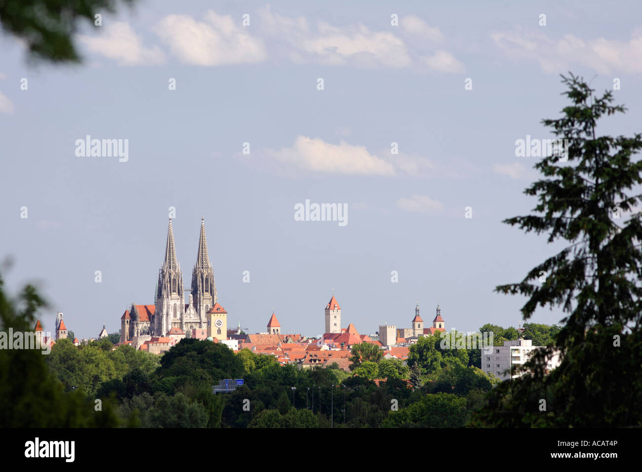 Regensburg, view from Winzer, Upper Palatinate, Bavaria, Germany Stock ...