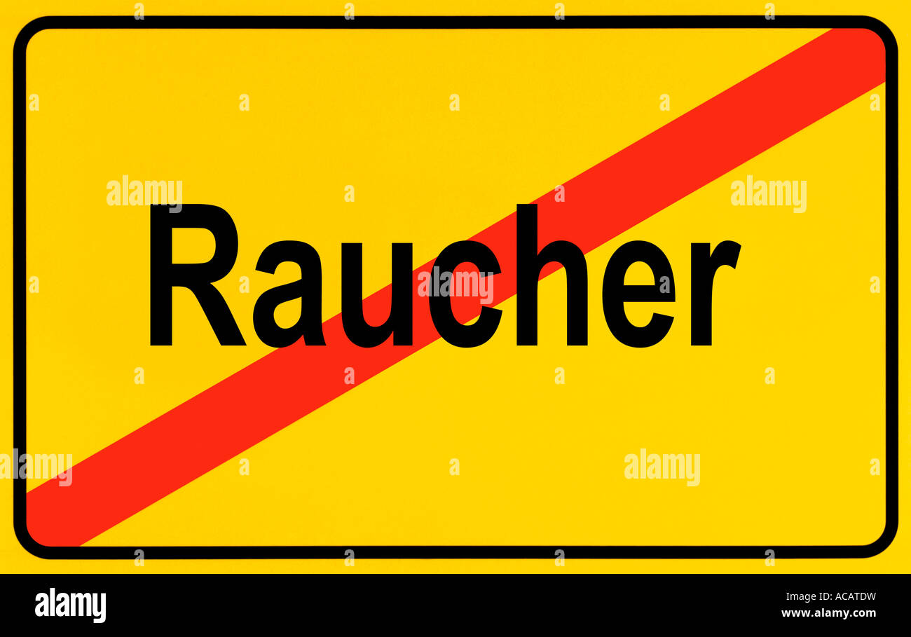 German city limits sign symbolising end of smoking area Stock Photo - Alamy