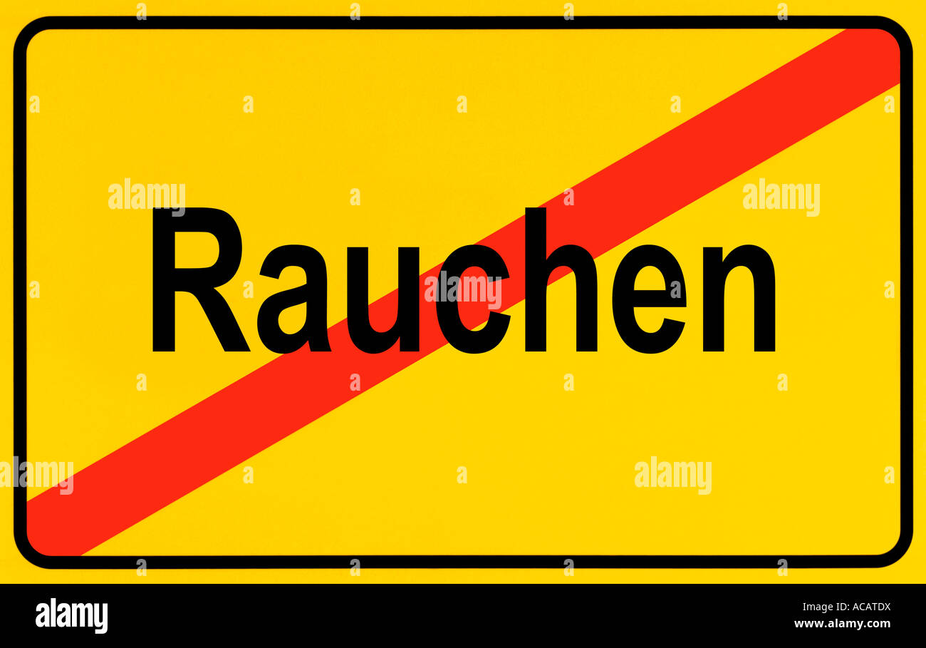 German city limits sign symbolising end of smoking area Stock Photo - Alamy