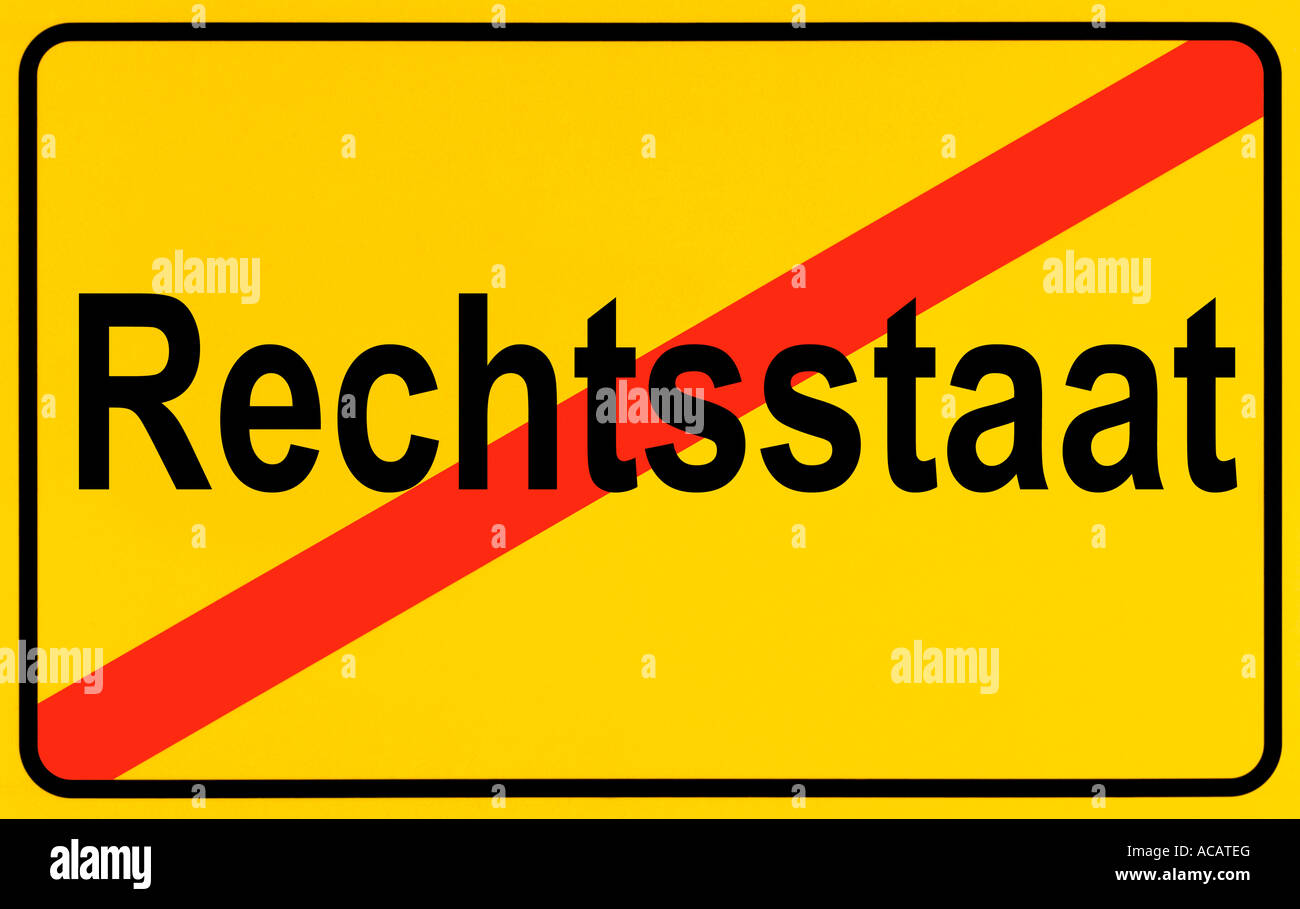 German city limits sign symbolising end of constitutional state Stock ...