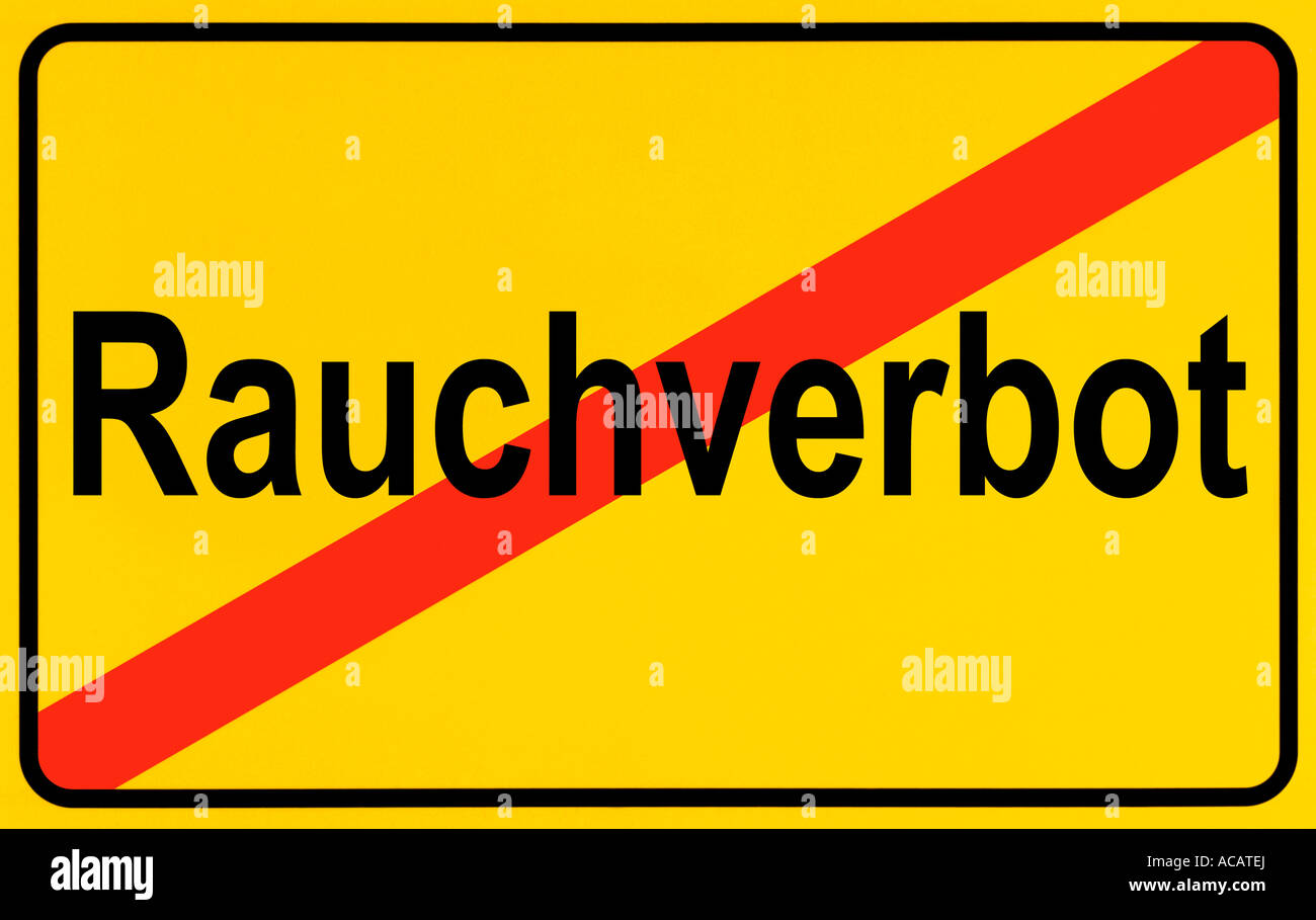 German city limits sign symbolising end of smoking area Stock Photo - Alamy