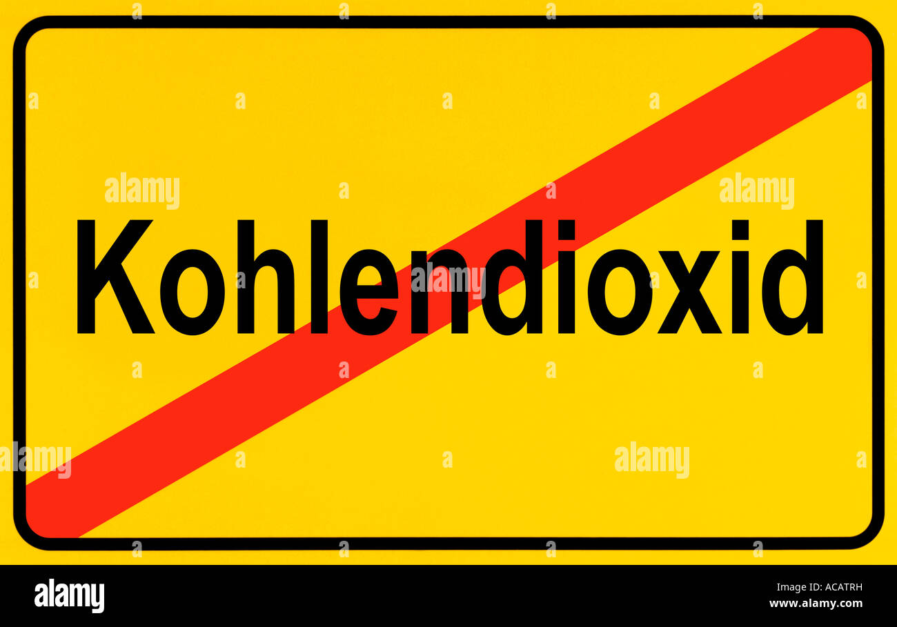 German city limits sign symbolising end of carbondioxide exposure Stock ...