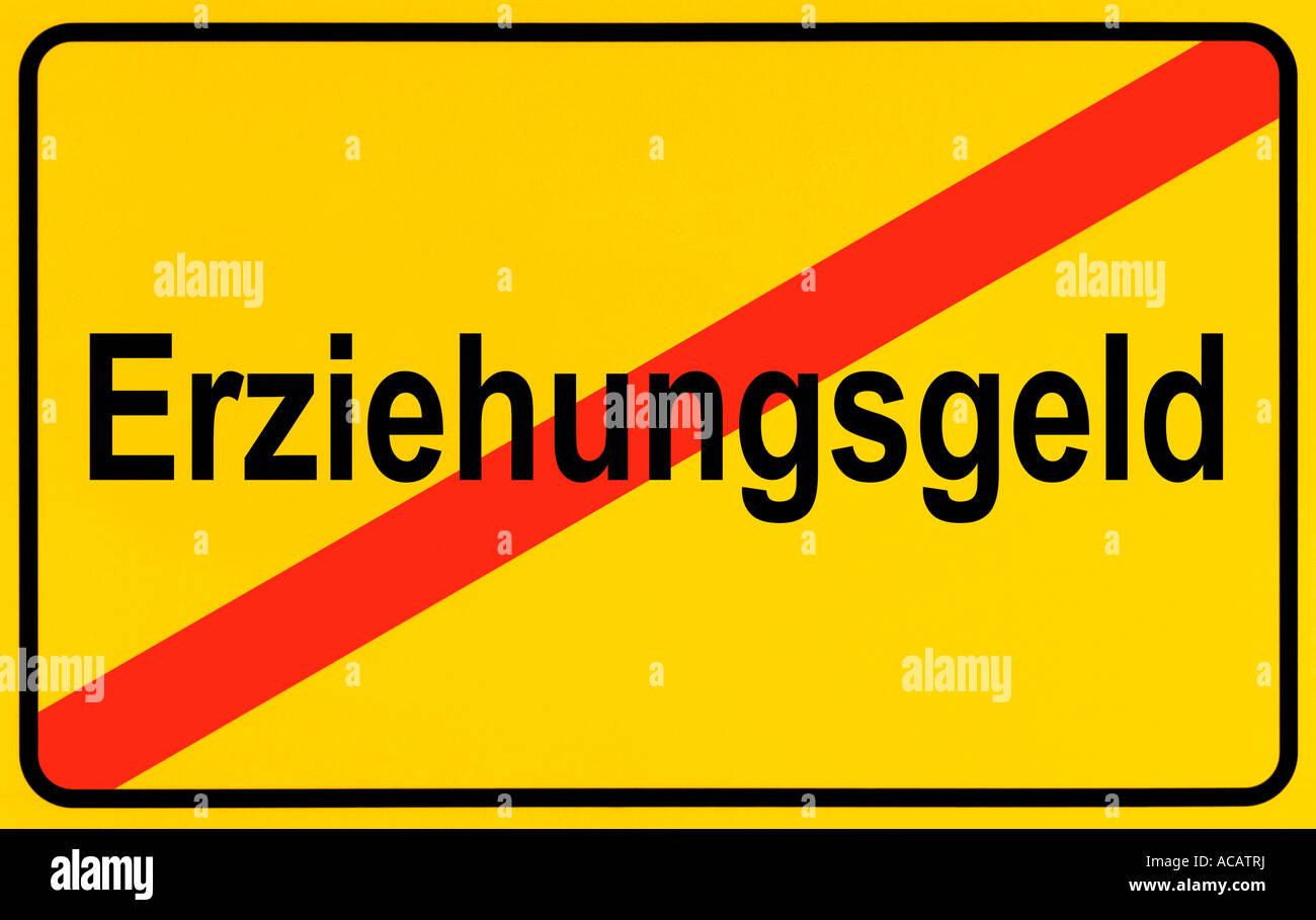 German city limits sign symbolising end of education benefit Stock ...