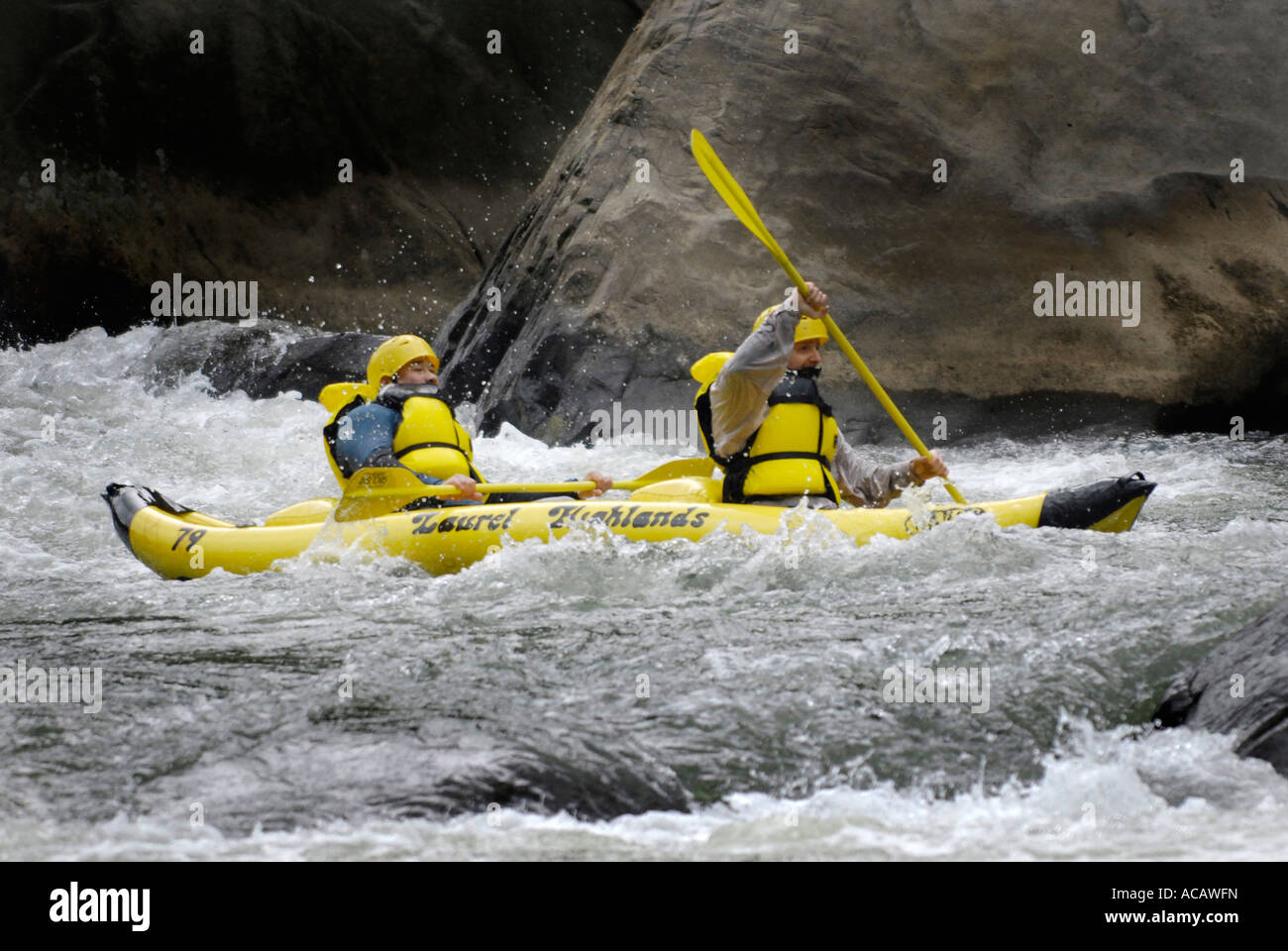 White water rafting on the Younghiogheny River in the Ohiopyle State ...
