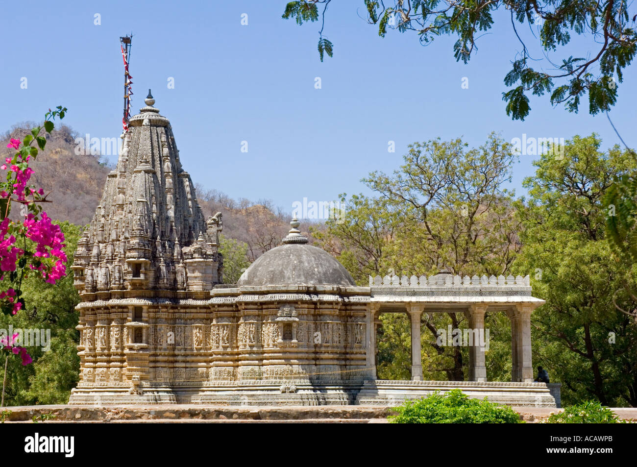 A view of the Neminath Temple at the Jain Temple complex at Ranakpur ...