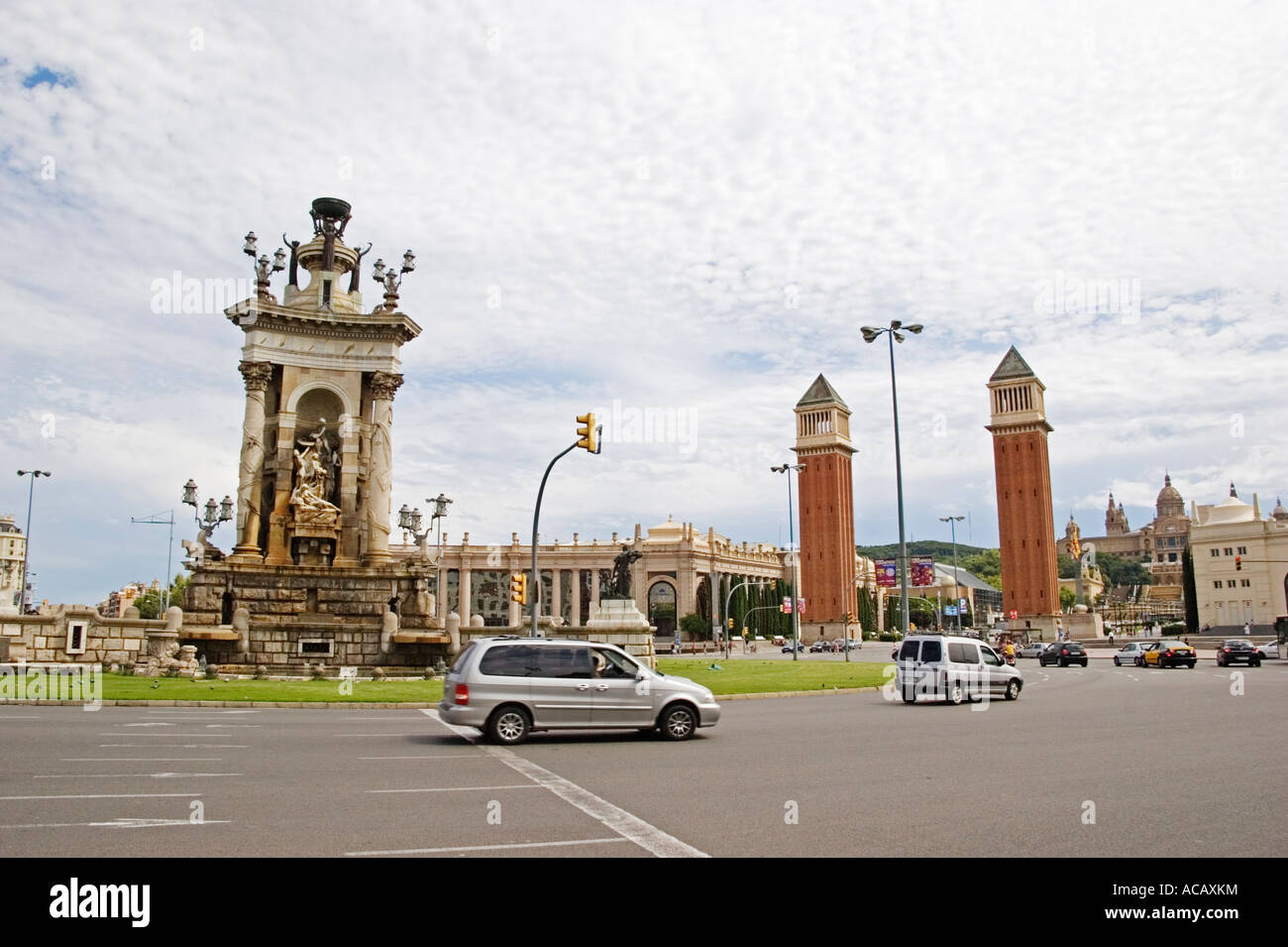 Placa d Espanya Roundabout Barcelona Spain Stock Photo - Alamy