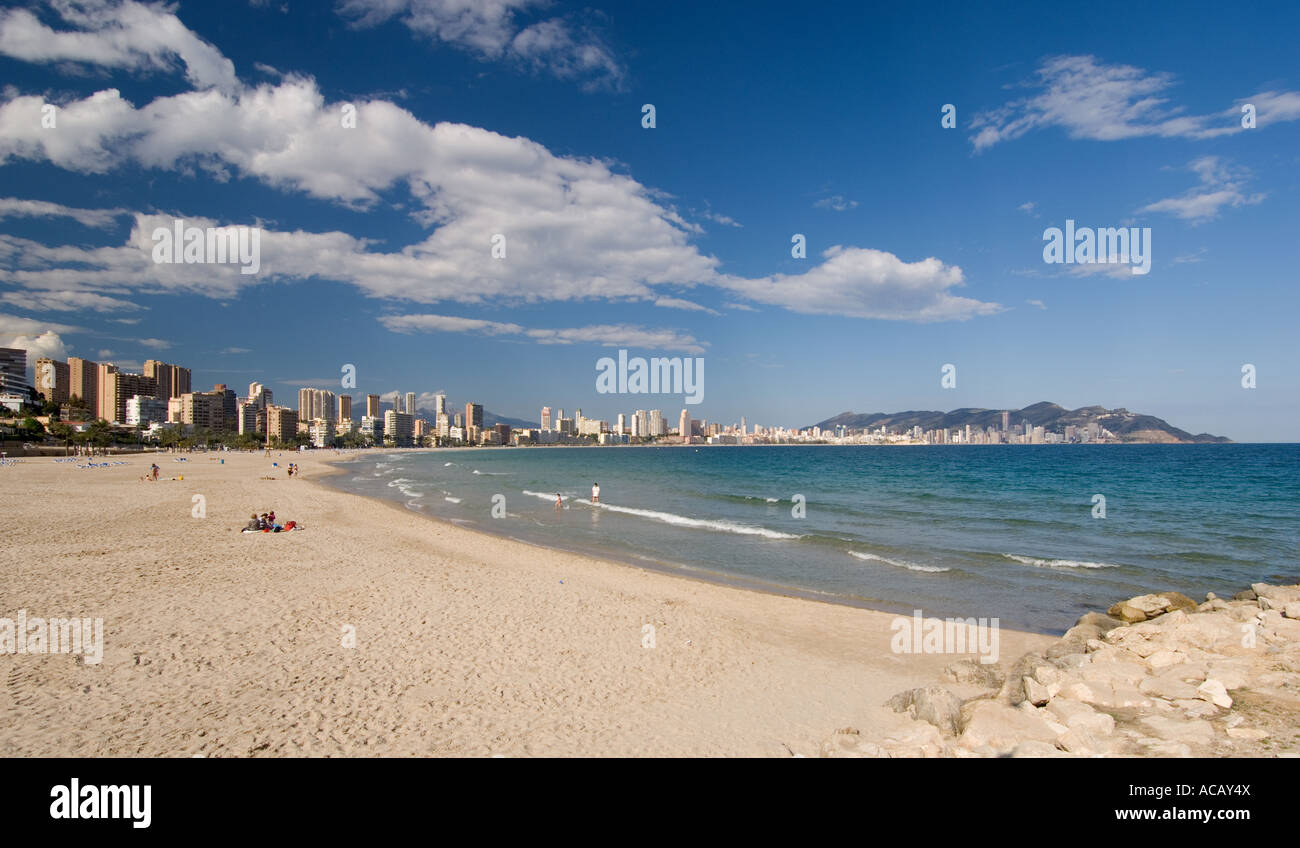 Poniente beach Benidorm Costa Blanca Spain Stock Photo - Alamy