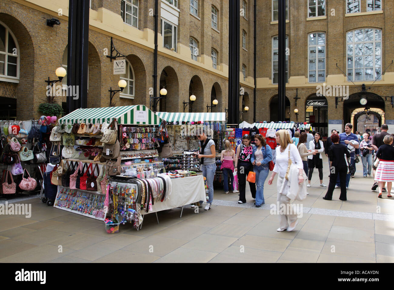 small market stalls inside hays galleria london england uk Stock Photo ...