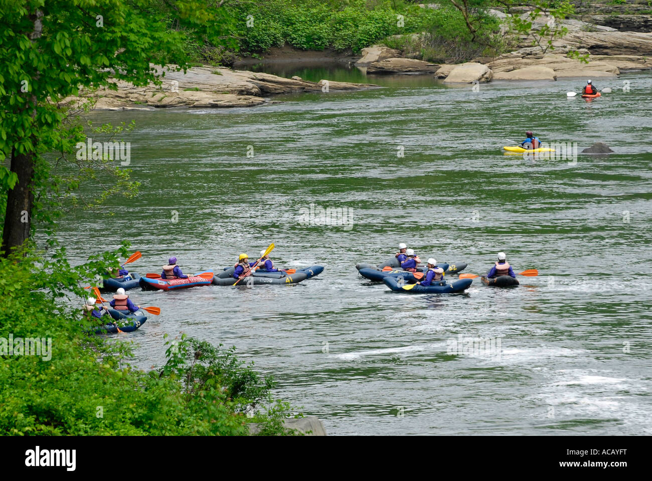 White water rafting on the Younghiogheny River in the Ohiopyle State ...
