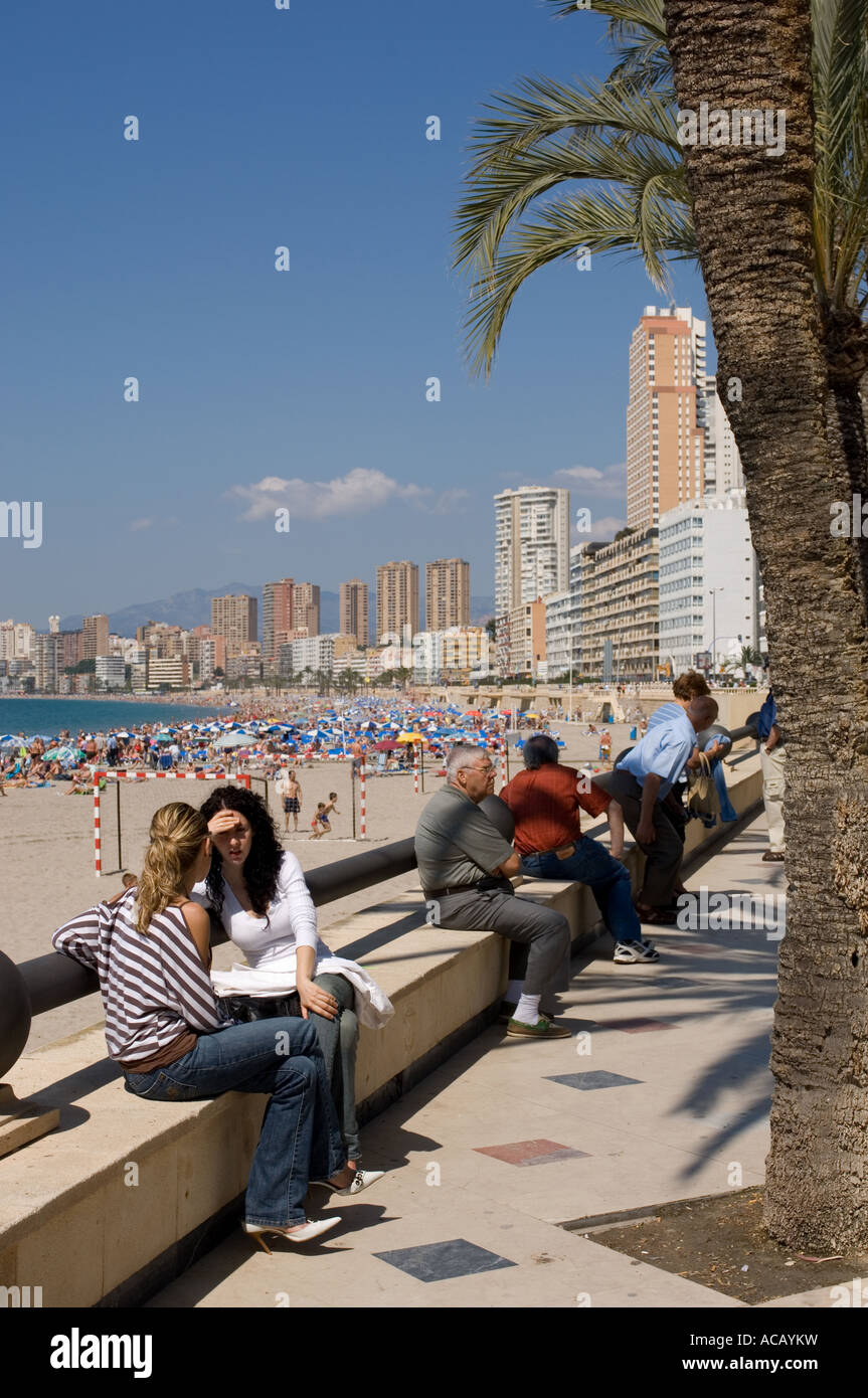Poniente beach Benidorm Costa Blanca Spain Stock Photo - Alamy