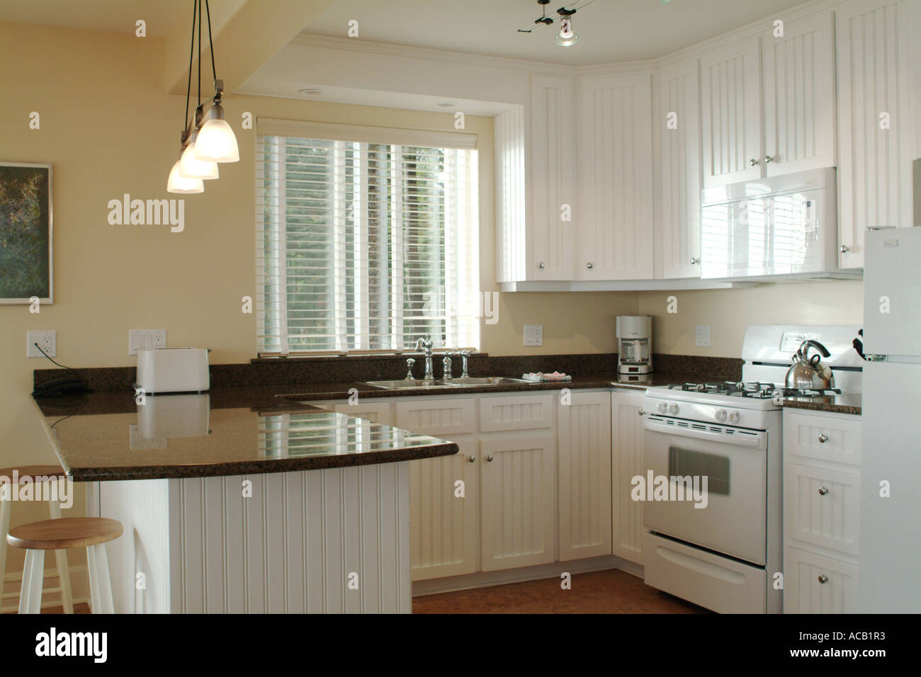 Modern kitchen interior on northern gulf island Stock Photo - Alamy