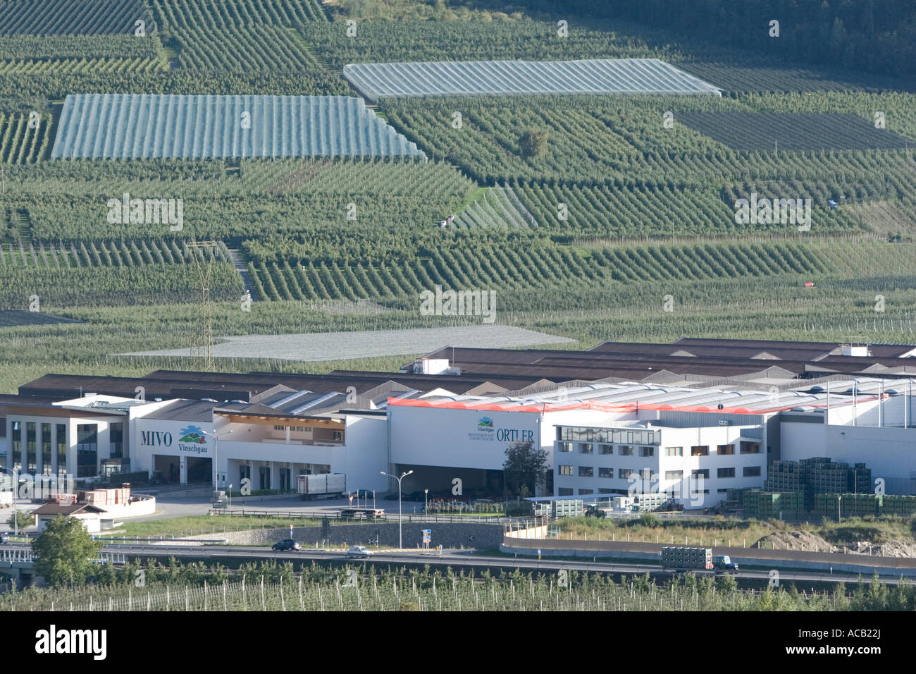 Apple processing plants in Val Venosta, Alto Adige, Italy Stock Photo ...
