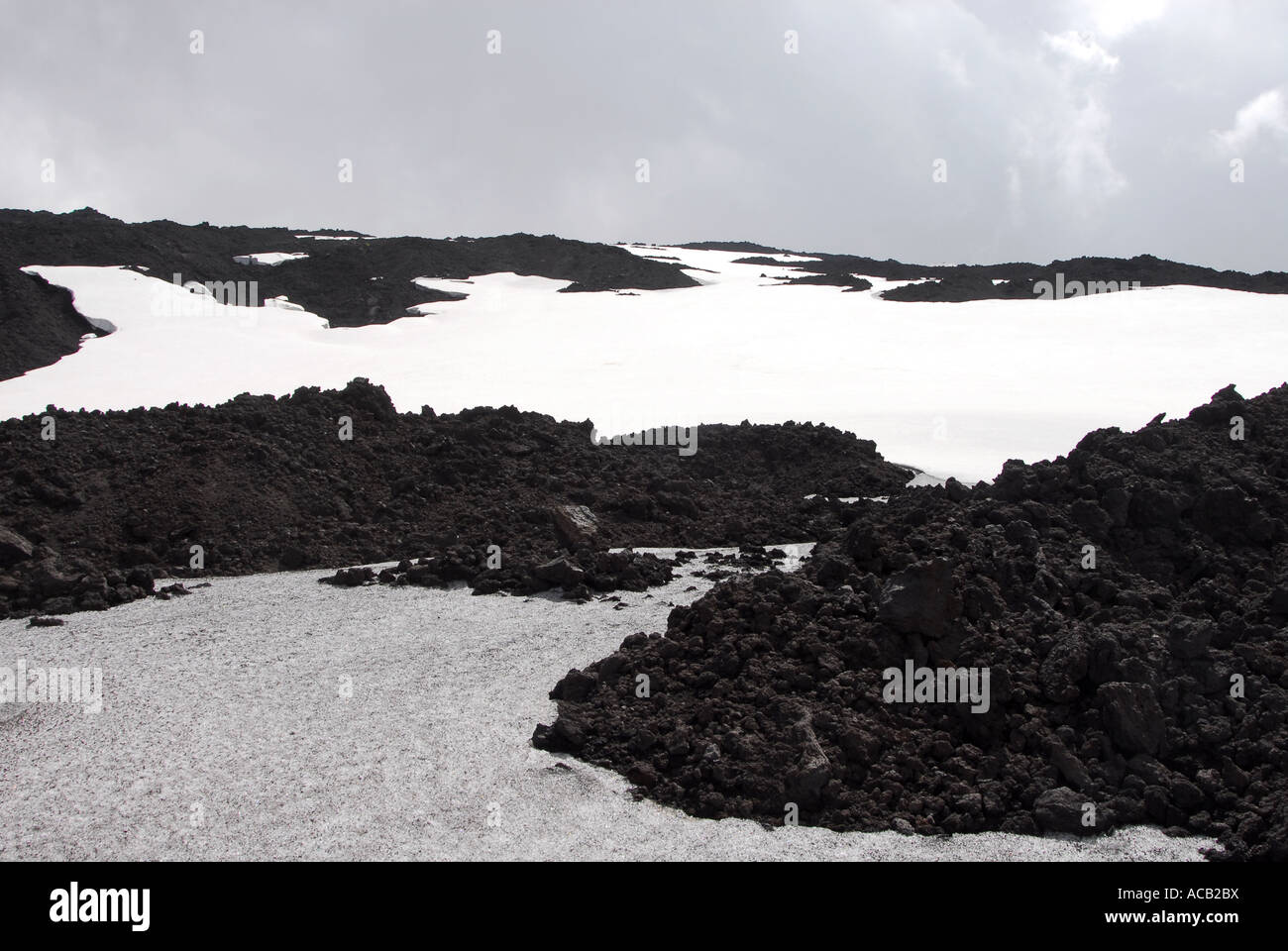 Snow fields near summit volcano hi-res stock photography and images - Alamy