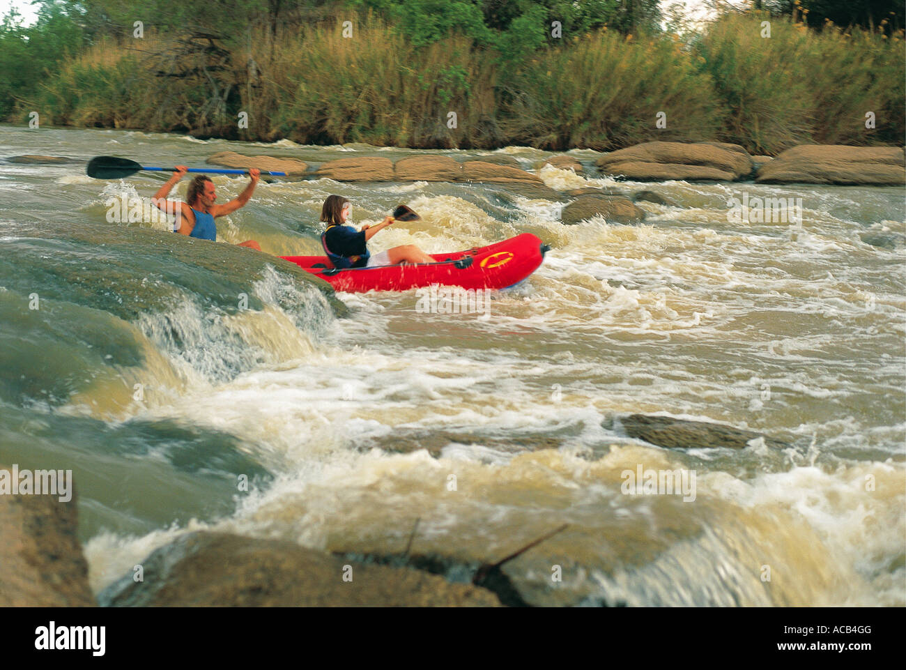 White water rafting canoeing adventure on Orange River Augrabies Falls ...