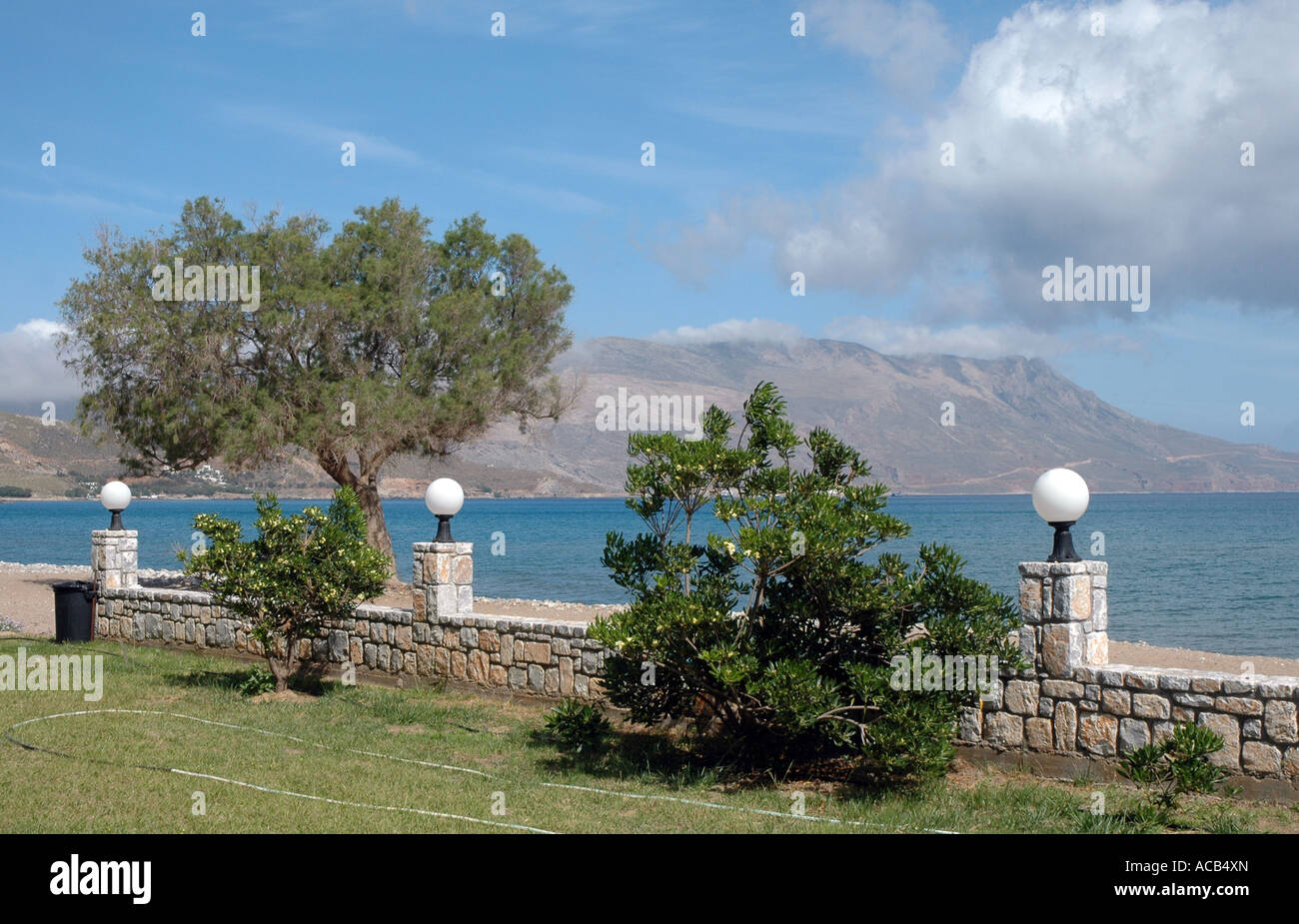 View on Mediterranean Sea in Kissamos (Kastelli) town, greek isle of ...