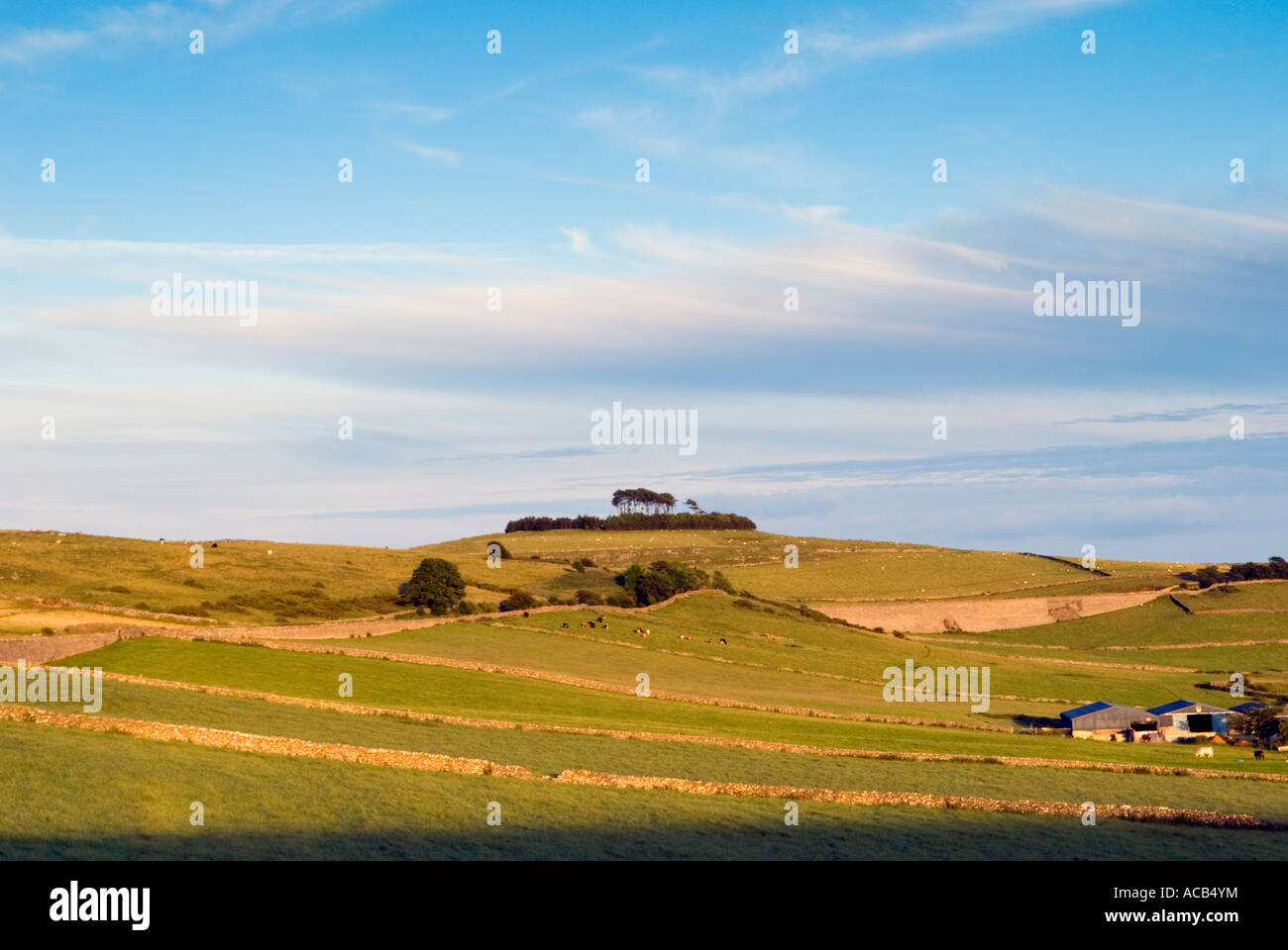 Minninglow archaeological burial site and surrounding fields in the ...