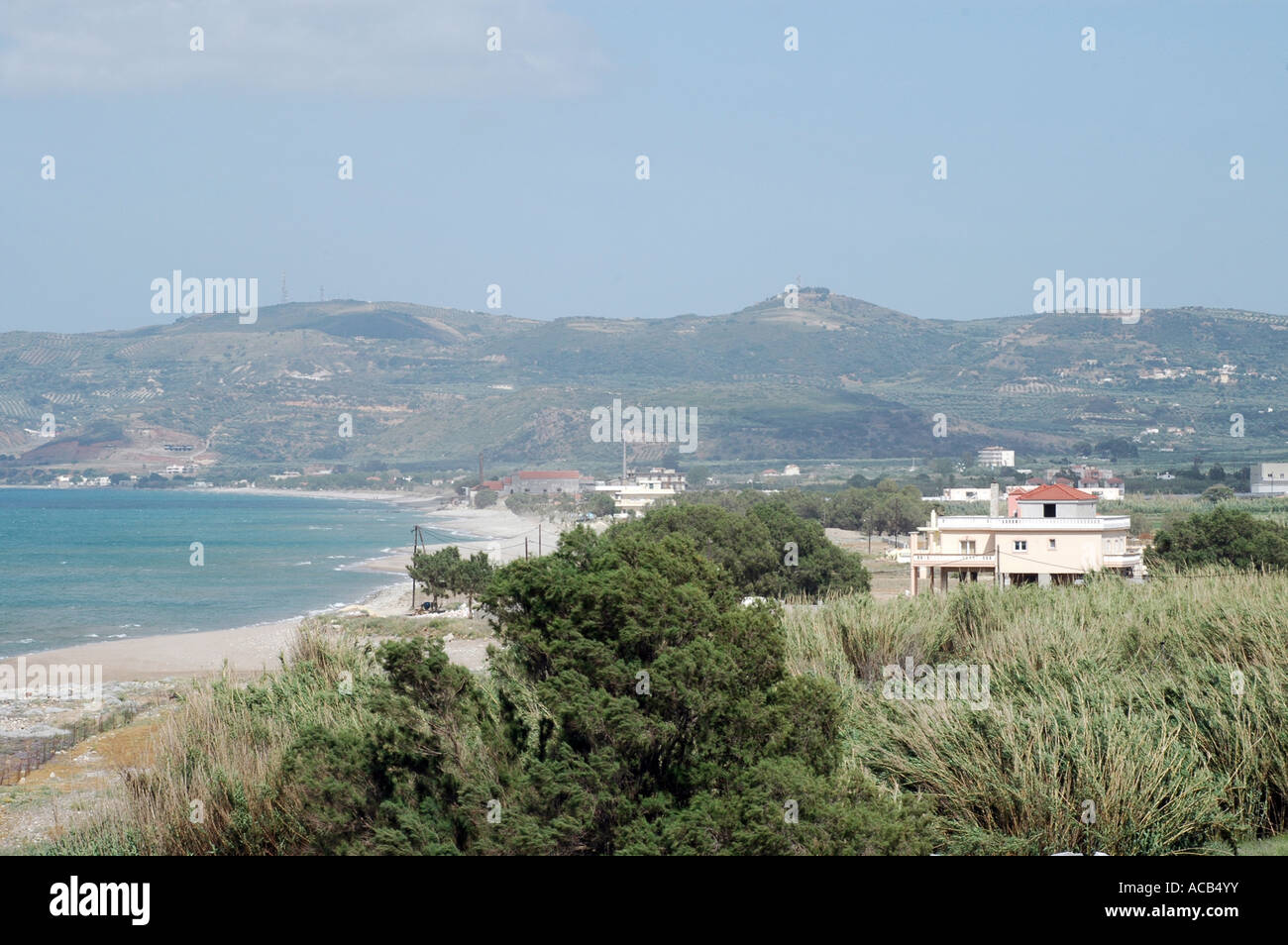 Aerial view in Kissamos (Kastelli) town, greek isle of Crete Stock ...