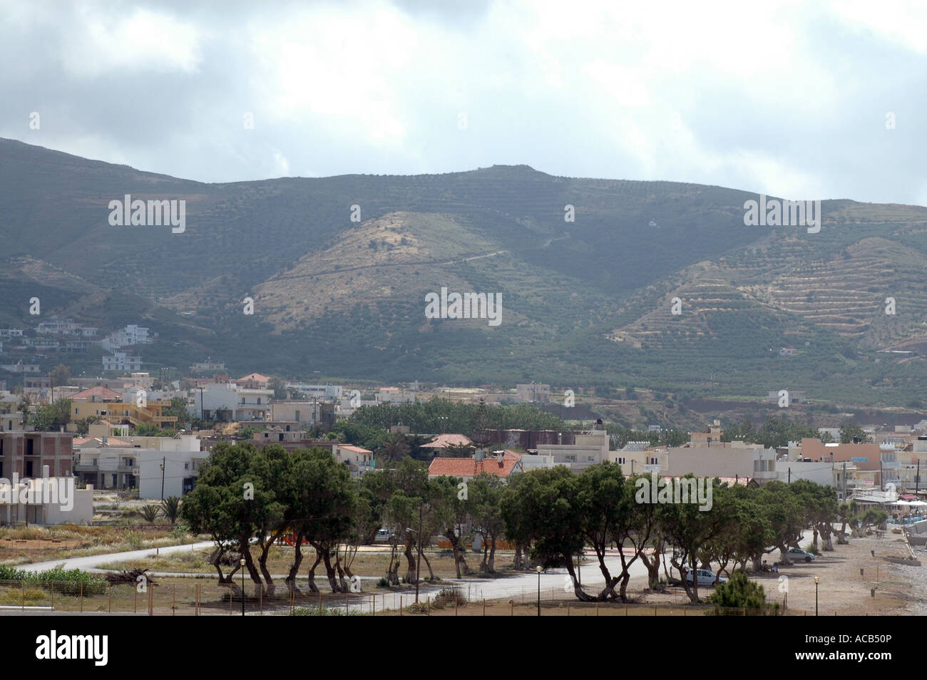 Aerial view in Kissamos (Kastelli) town, greek isle of Crete Stock ...