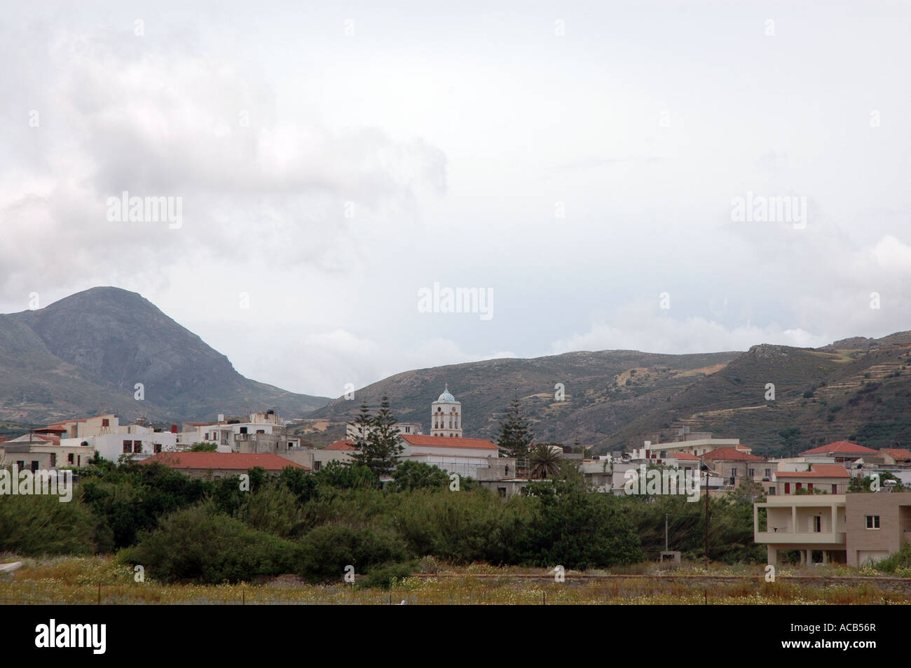 Aerial view of Kissamos (Kastelli) town, greek isle of Crete Stock ...