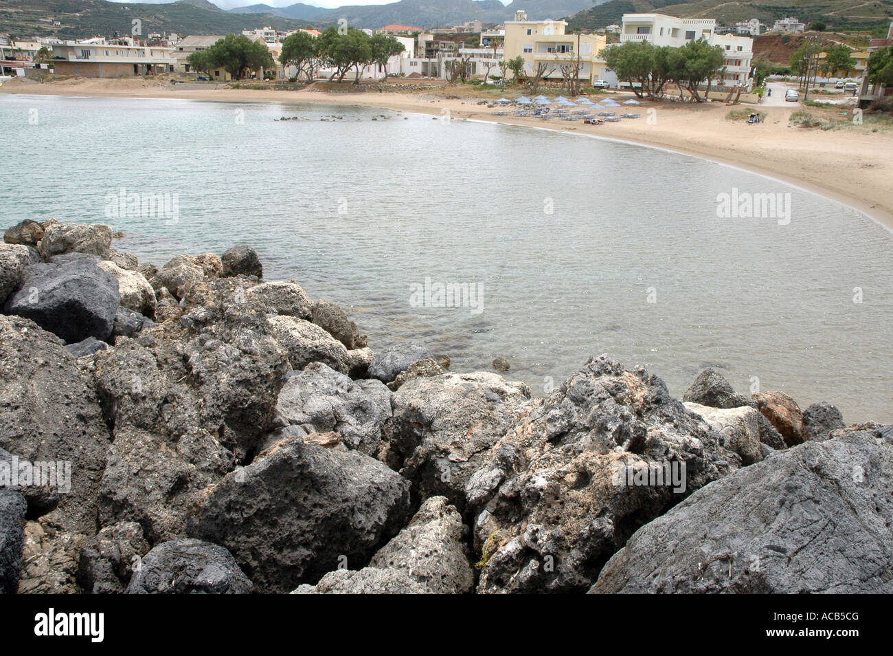 View on Mediterranean Sea in Kissamos (Kastelli) town, greek isle of ...