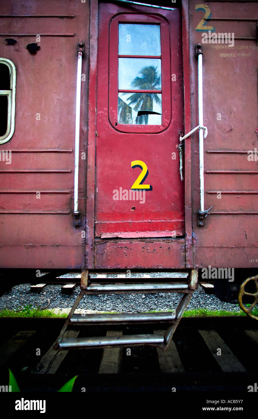 Train ravaged by the tsunami, Telwatta near Hikkaduwa, Sri Lanka Stock ...