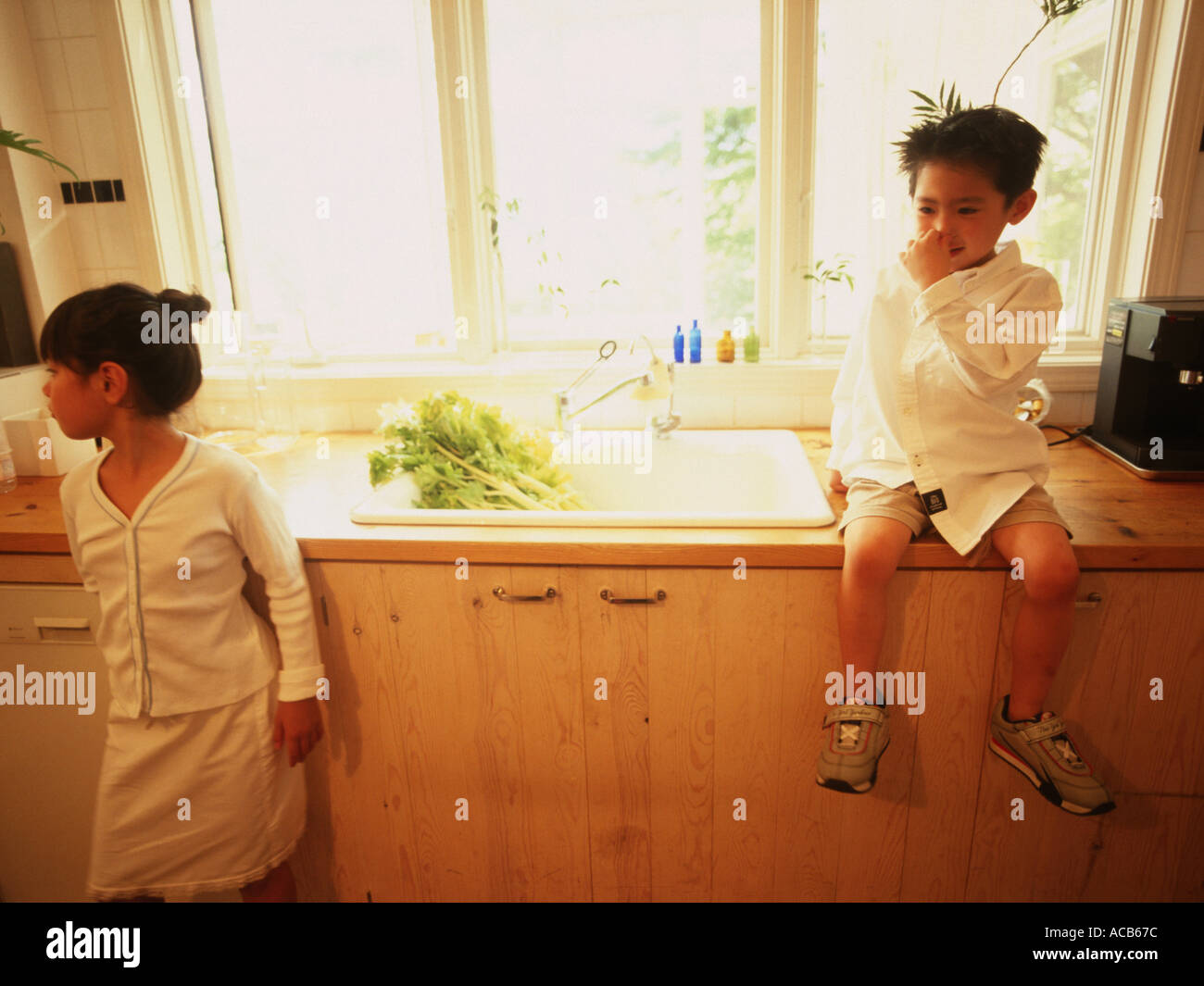 Weekend Family At Home Stock Photo - Alamy