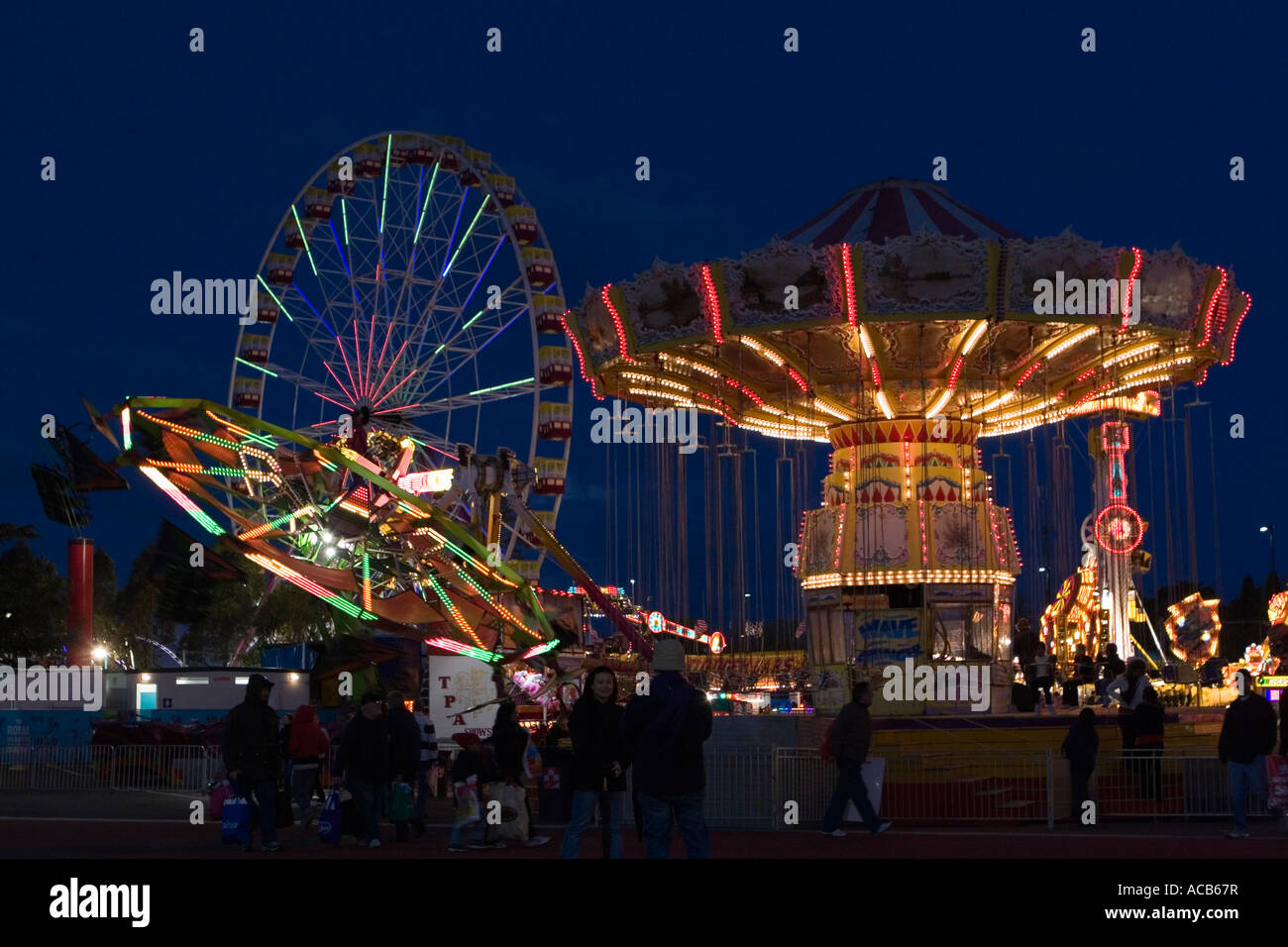 Night time at the Royal Melbourne Show Stock Photo - Alamy