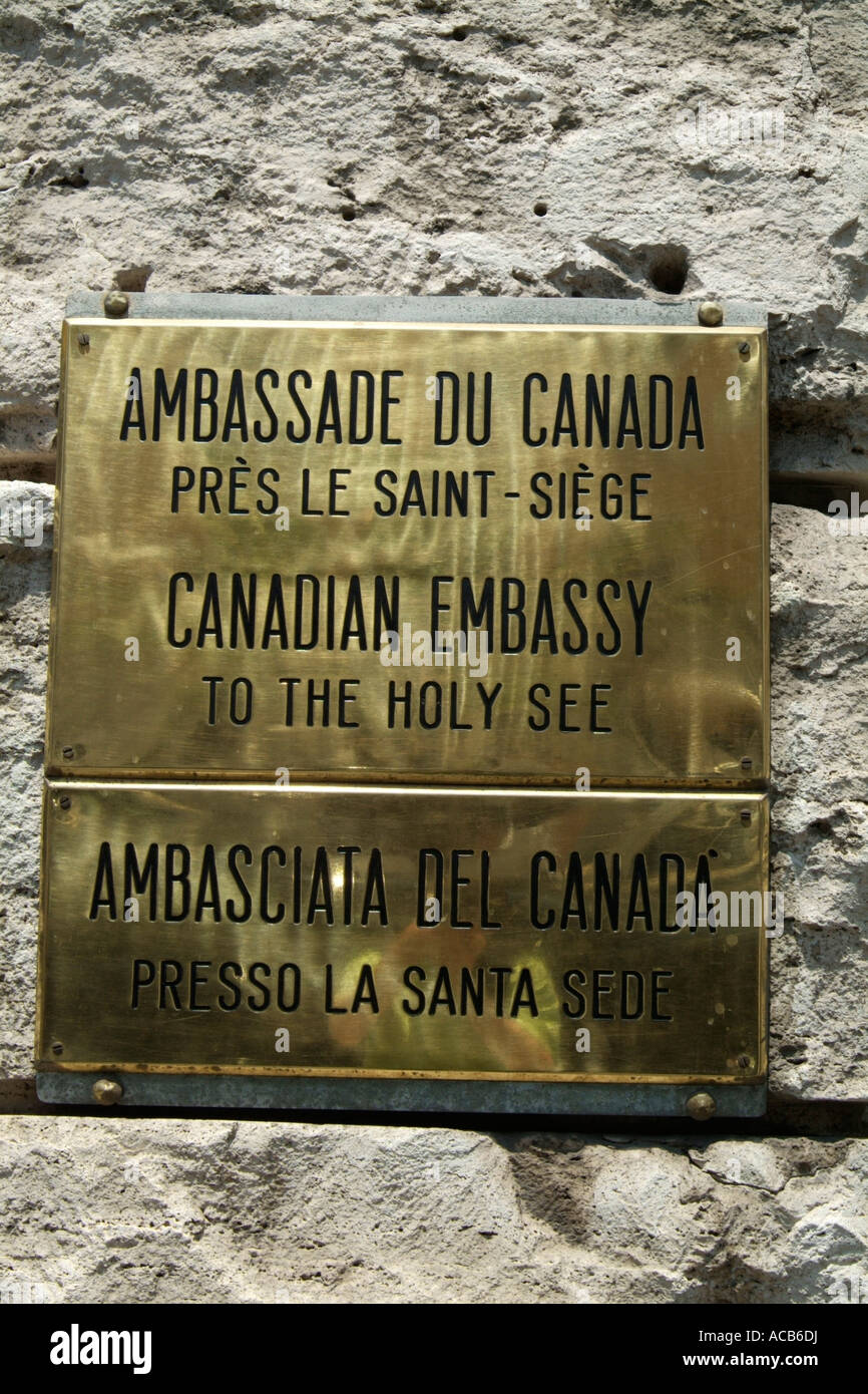 Canadian embassy rome hi-res stock photography and images - Alamy