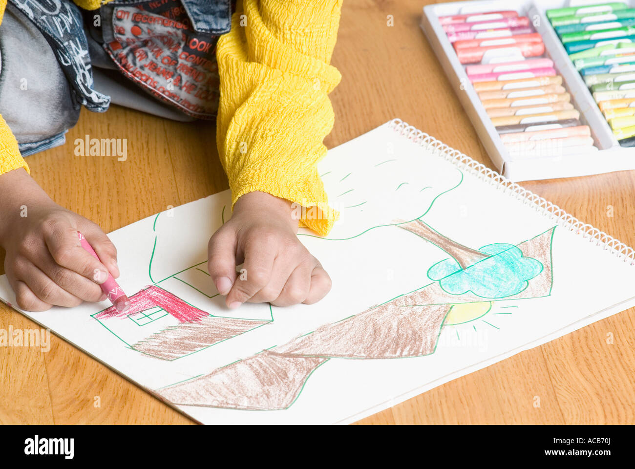 Close-up of a boy making a drawing Stock Photo - Alamy