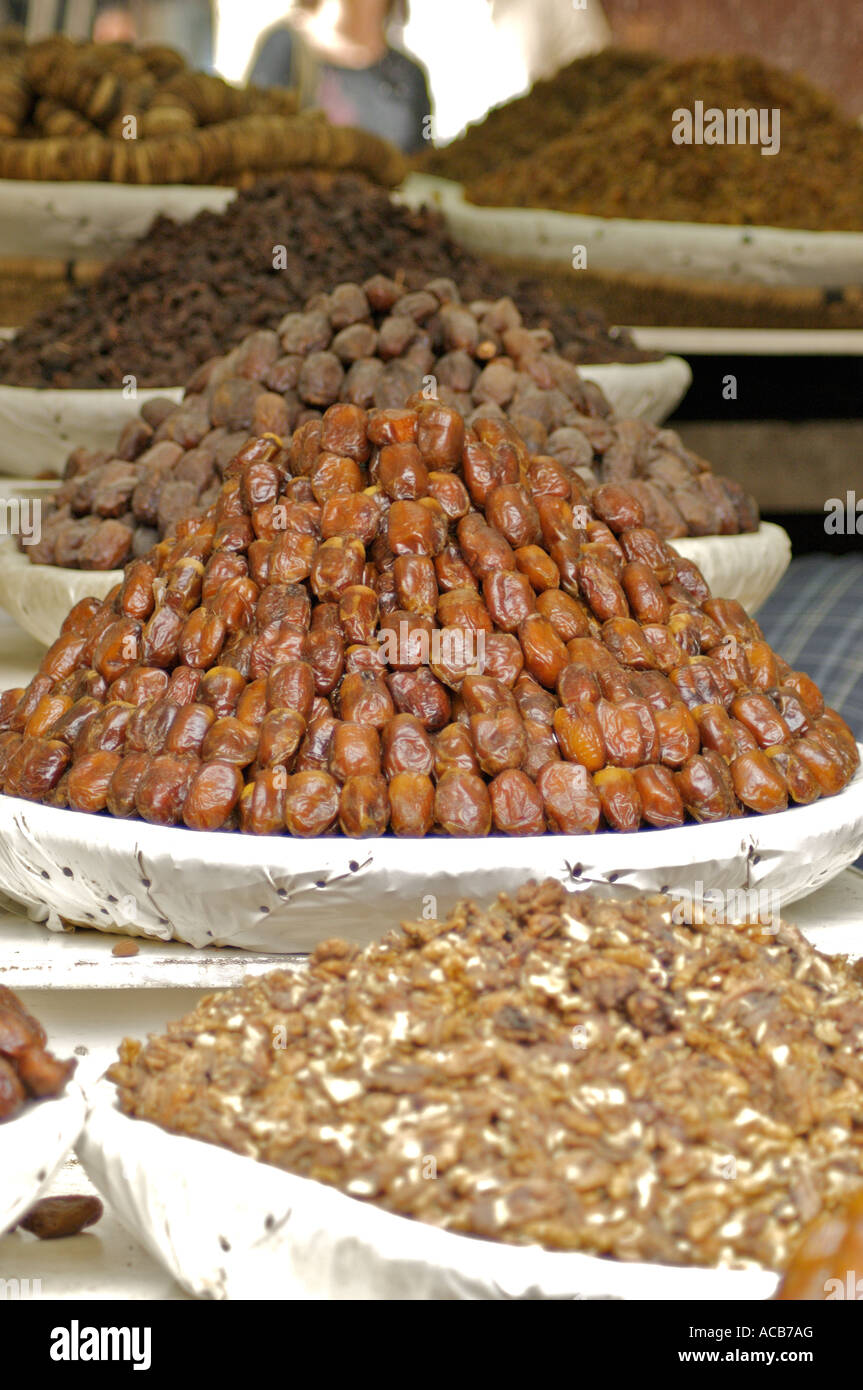 Dates fruits in Market Fez Medina Morocco Stock Photo - Alamy