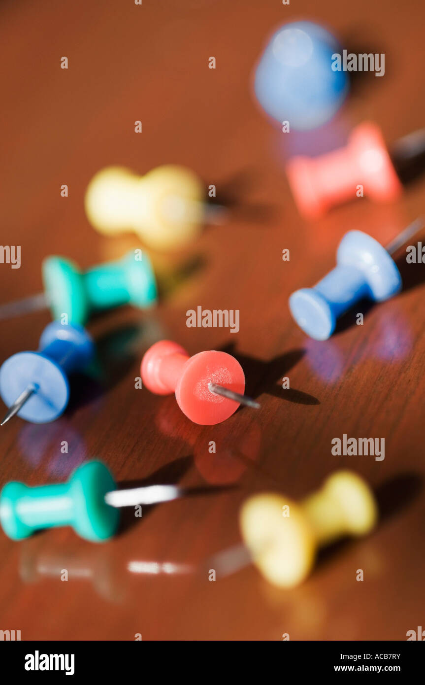 Close-up of thumbtacks Stock Photo - Alamy