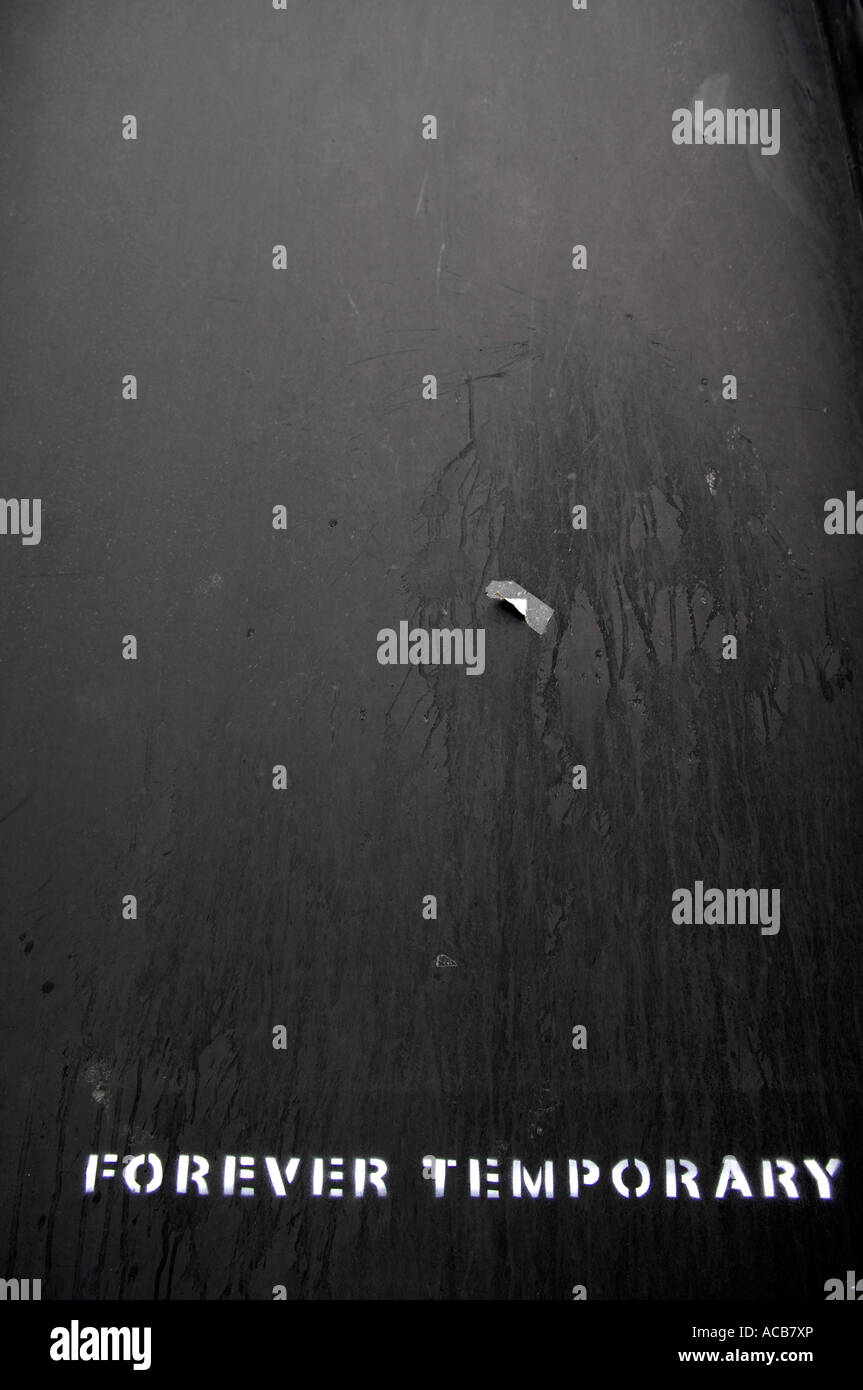 forever temporary graphic sign Stock Photo - Alamy