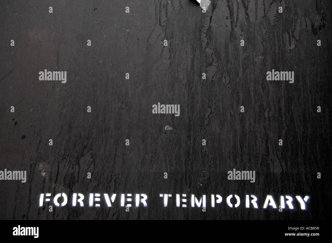 forever temporary graphic sign Stock Photo - Alamy