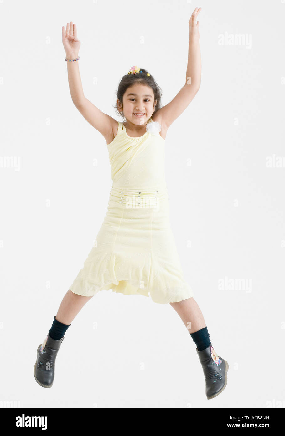 Portrait of a girl jumping Stock Photo - Alamy