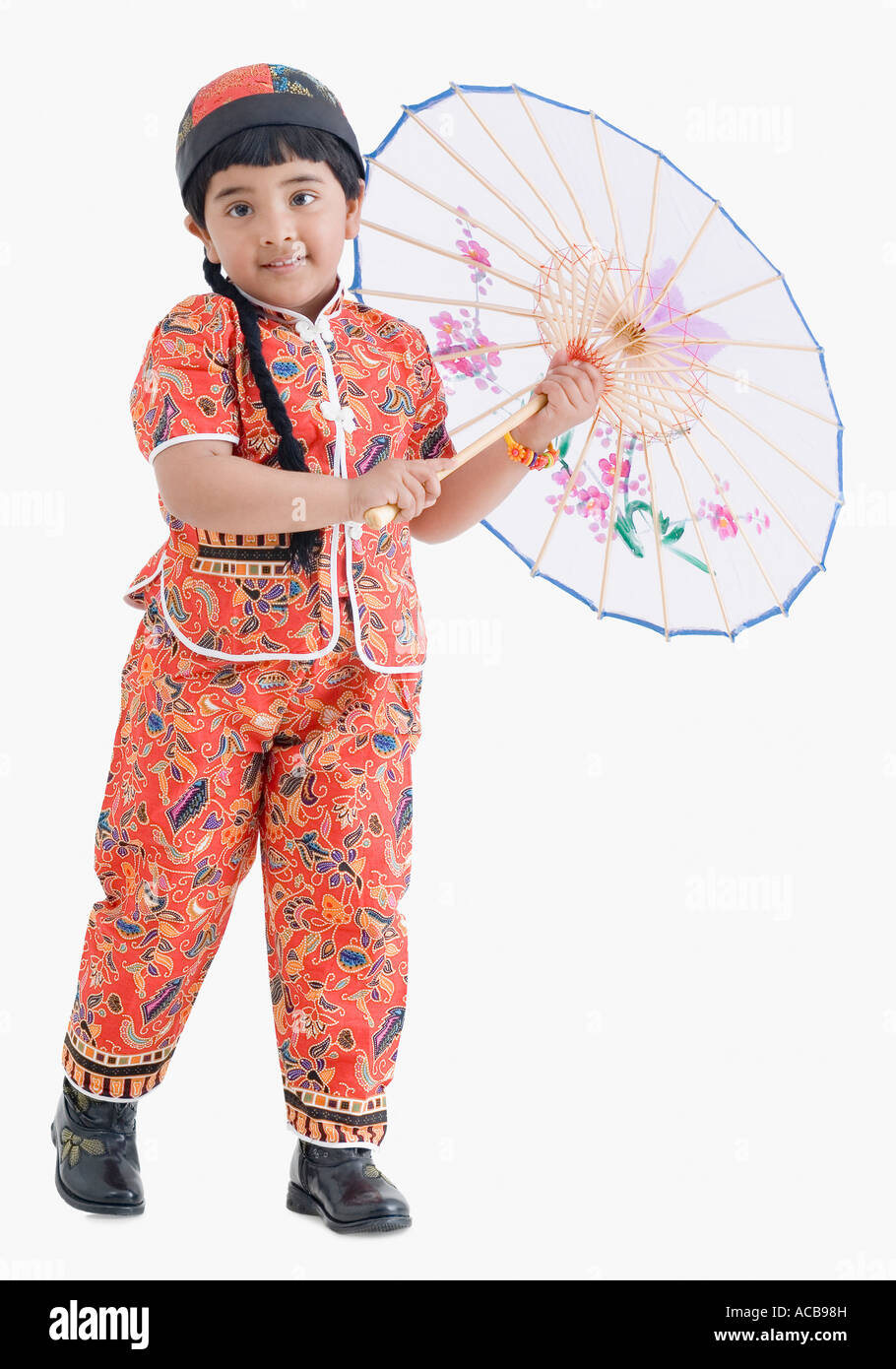 Portrait of a girl holding a parasol Stock Photo - Alamy