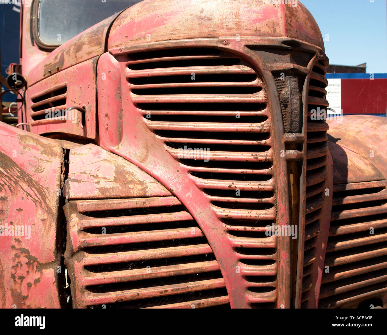 front grille of old dodge fargo truck Stock Photo - Alamy