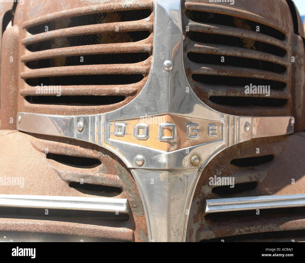 front grille of old dodge truck Stock Photo - Alamy