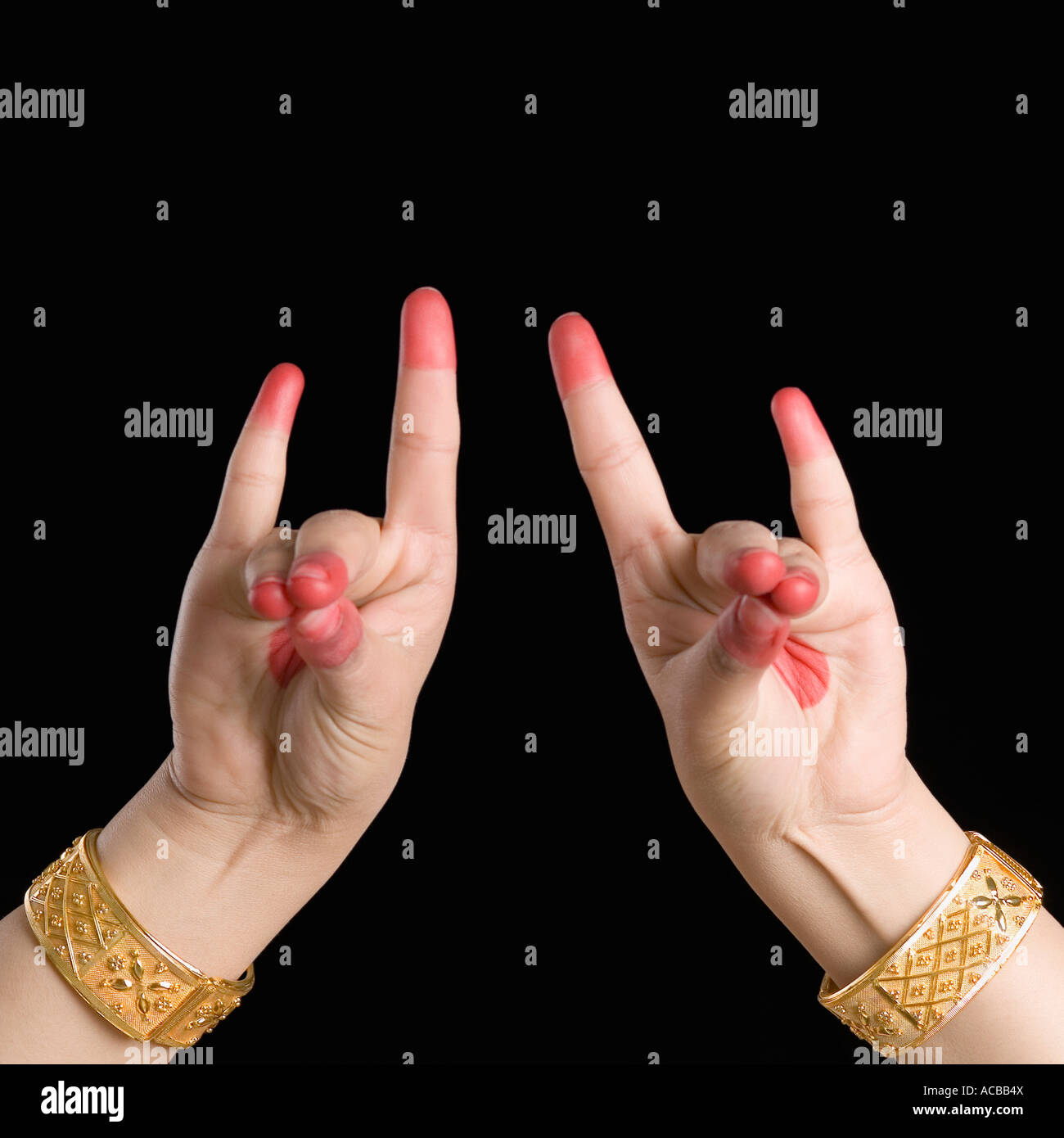 Close-up of a woman's hand making a Bharatnatyam gesture Stock Photo ...