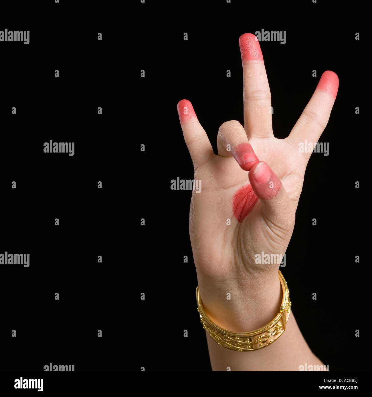Close-up of a woman's hand making a Bharatnatyam gesture Stock Photo ...