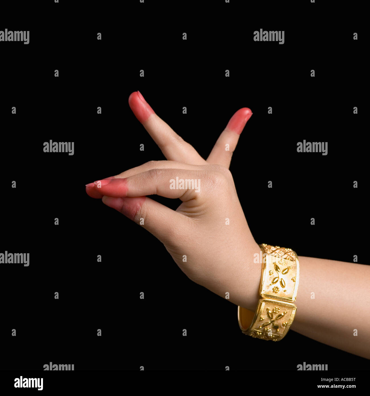 Close-up of a woman's hand making a Bharatnatyam gesture Stock Photo ...