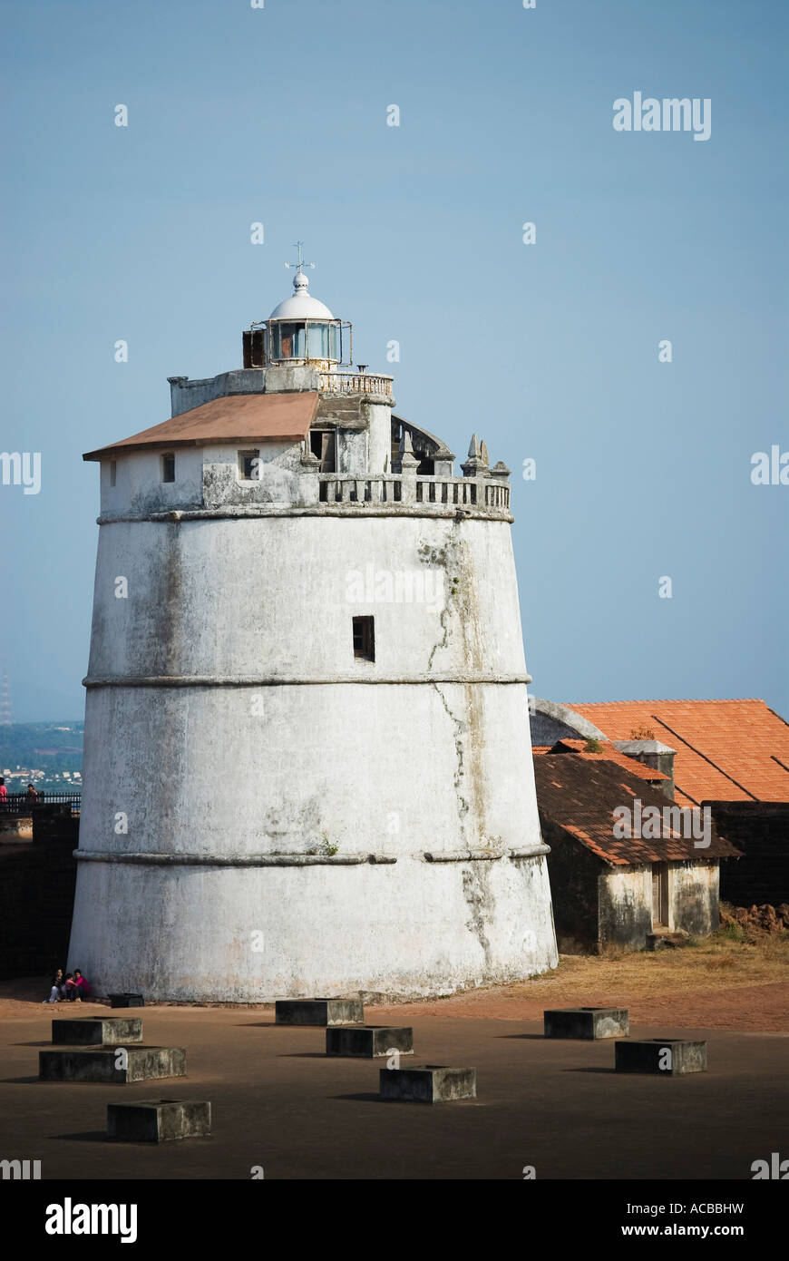 Lighthouse at a fort, Fort Aguada, Goa, India Stock Photo - Alamy