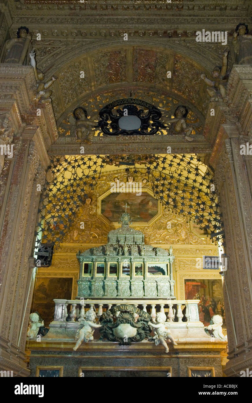 Tomb in a church, St. Francis Xavier Church, Old Goa, Goa, India Stock ...