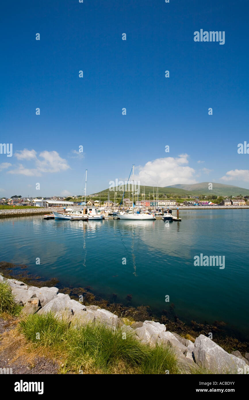 Sailing and motor boats on pontoons in Dingle Harbour County Kerry ...
