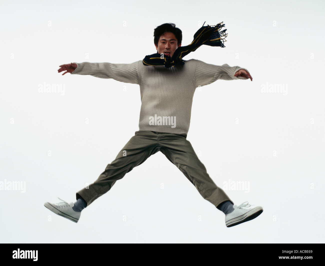 Energetic People Jumping Casual Stock Photo - Alamy