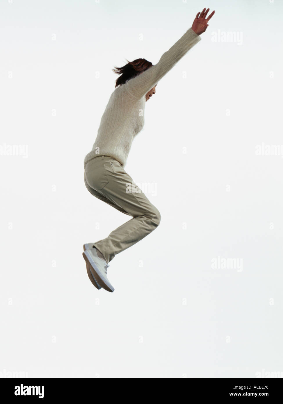 Energetic People Jumping Casual Stock Photo - Alamy