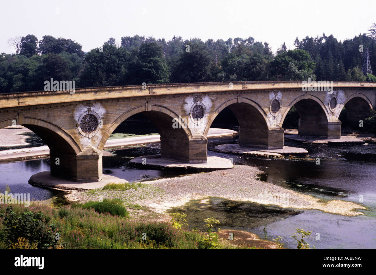 Coldstream, Tweed Green Bridge, River Tweed, Borders Region, Scotland ...