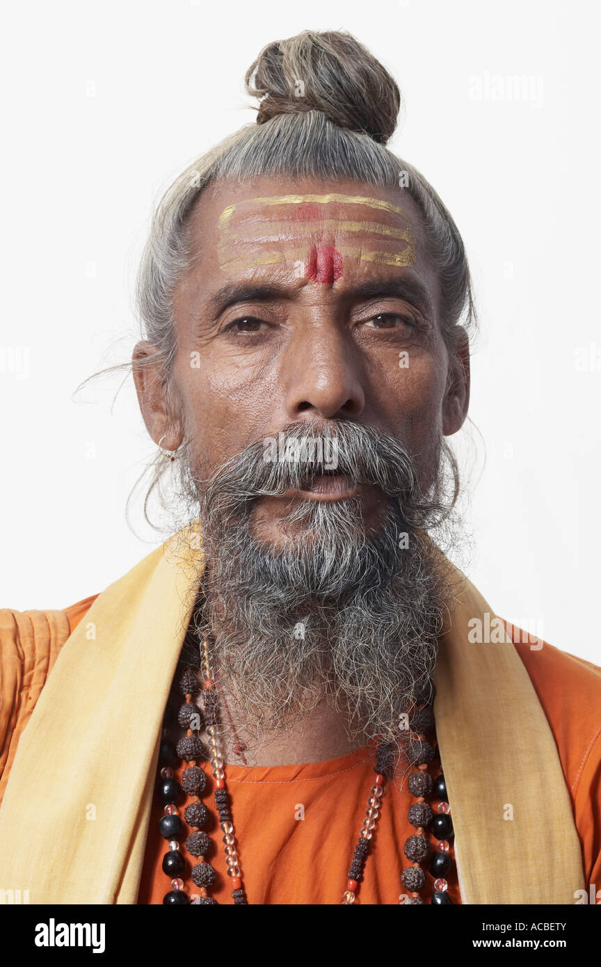 Portrait of a sadhu Stock Photo - Alamy