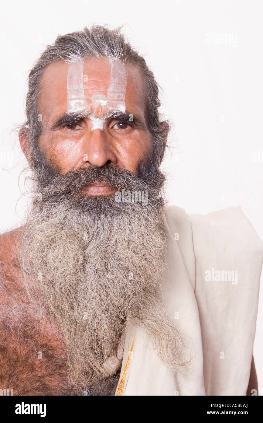 Portrait of a sadhu Stock Photo - Alamy