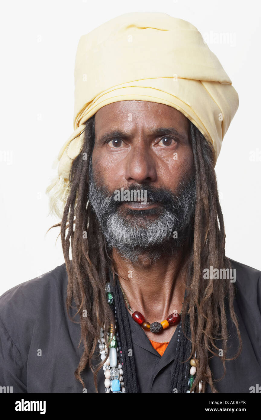 Portrait of a sadhu Stock Photo - Alamy